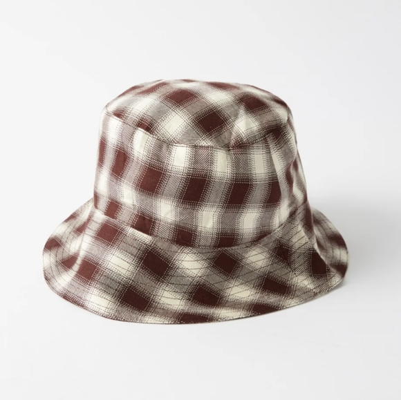 Bode | Accessories | Mens Bode Shadow Checked Twill Bucket Hat Brown ...